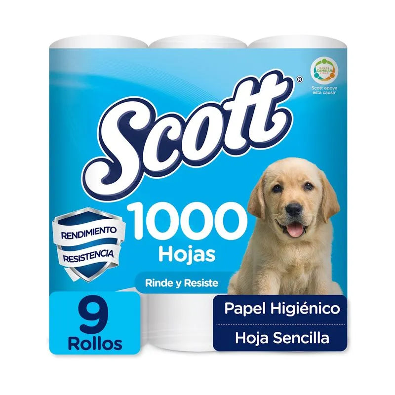 Papel Higiénico Scott 1000 Hojas, 9 Rollos – Mi Patria