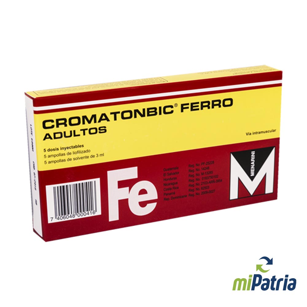 CROMATONBIC FERRO ADULTO X 5 AMP 3 ML USA – Mi Patria